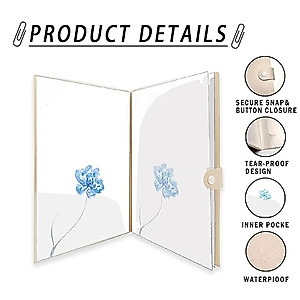 JIMEIQI File Folders Letter Size, 10 Pocket Beige Heavy Duty Document Organizer with Snap Button, Plastic Project Folders with Multi Clear Pockets for School/Home/Office/Travel