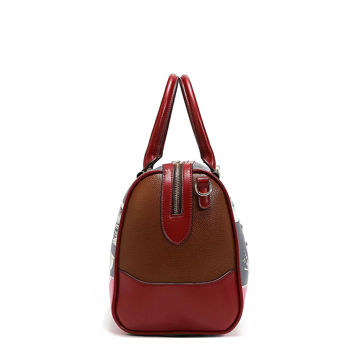 Nicole Lee Journey of Stephanie Boston Bag, Vegan Leather Medium Doctor Bag with Optional Crossbody Strap