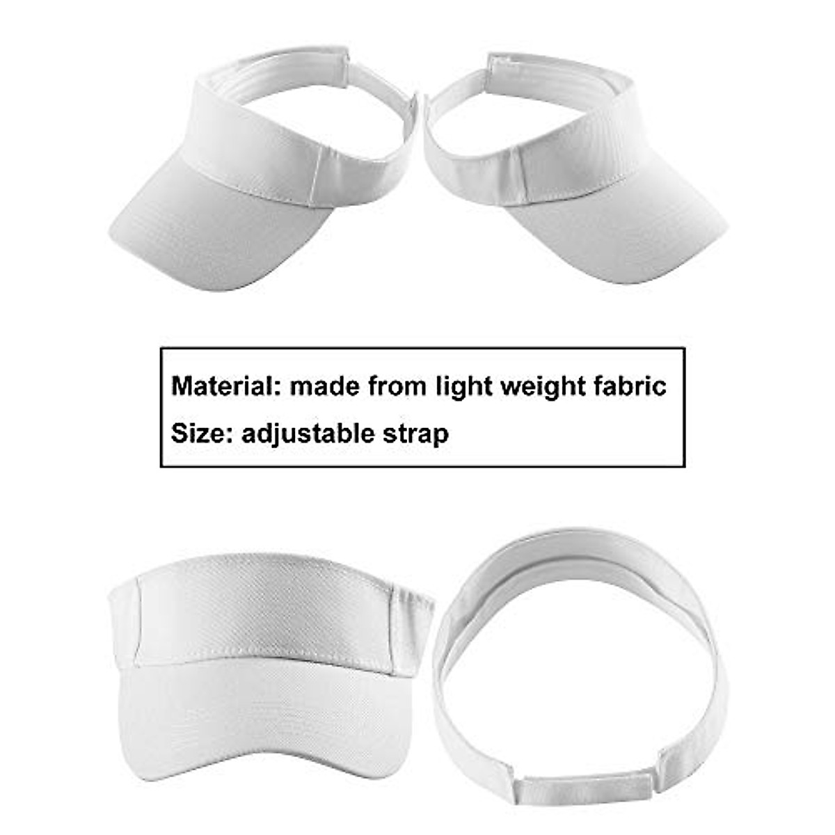 Trounistro 4 Pack Sun Sports Visor Hats Adjustable Hat Summer Cotton Cap for Golf Cycling Fishing Tennis Running Jogging and Other Sports (Style 2)