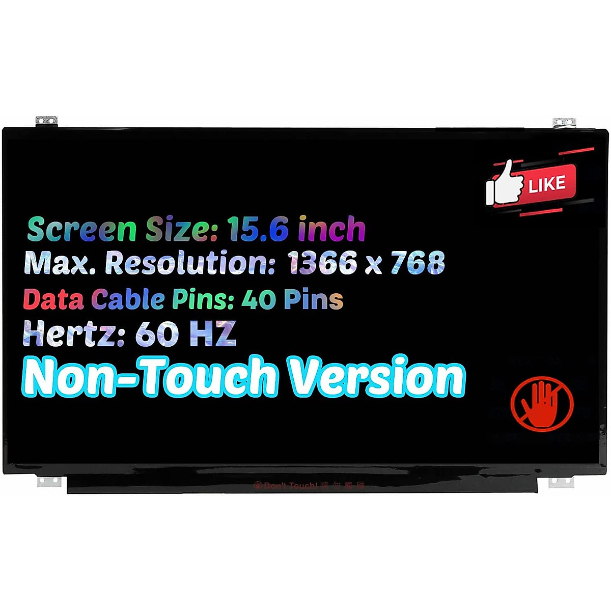 BTSELSS 15.6" Non-Touch Screen Replacement for HP 15-R032DS 15-R034DS 15-R035DS 15-R036DS LCD Display Panel HD 1366 * 768 40 pin (with Tabs)