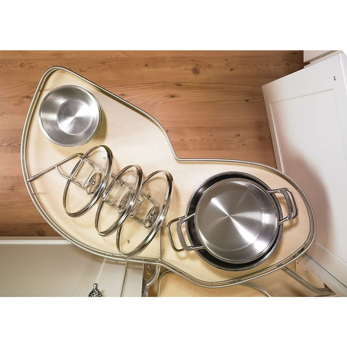 Lemans II Set 2-Shelf Lazy Susan with Soft-Close for Blind Base Corner Cabinets (1057 sq. Model 60, Tray Size: 21", Swings Left)