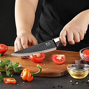 XZZWLL Chef Knife Set, 3 Pieces Kitchen Knives with Sheath, 7” Chef knife 6” Cleaver knife and 5.5” Boning Knife - Ergonomic Handle with Anti-Corrosion Blade