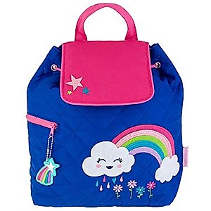 Stephen Joseph Quilted Rainbow Backpack for Girls with Coloring Activity Book