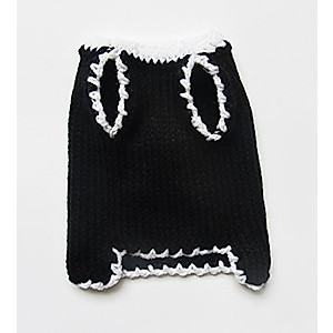 Skull Dog Sweater Black Halloween Dog Clothes Tiny Teacup Dog Clothing Yorkie Chihuahua Dog Costume Puppy Outfits Male Female (XXXS), Black, White