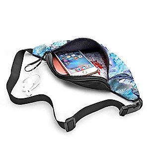 Sea Blue With Dolphins Fanny Pack Fashion Waist Bag