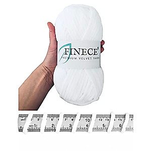 FINECE Soft Velvet Yarn Chenille Yarn for Crocheting Baby Blanket Yarn for Knitting 100 gr (132 yds) Fancy Yarn for Crochet Weaving Craft Amigurumi Yarn (1 Skein, 2020-Cream)