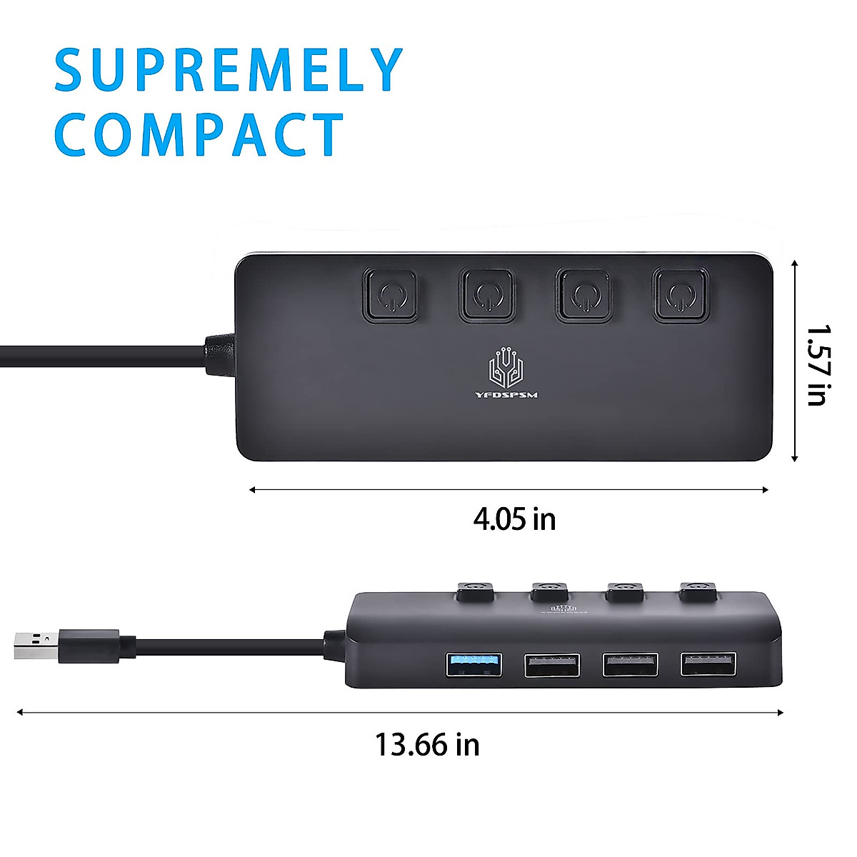 YFDSPSM USB hub 3.0 one USB 3.0 Professional Data Port and Three Common Ports.Tpye-c Interface is Suitable for Notebook MacBook MacPro macmini iMac Surface Pro XPS, Mouse and Keyboard