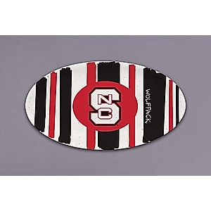 Magnolia Lane NC State University Wolfpack Football Oval Striped Platter, 12.25-inch Length, Melamine, Kitchen Accessories