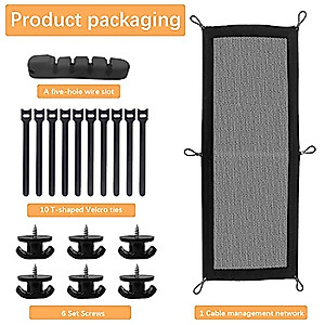 Net Cable Management Under Desk Kit, Under Desk Wires Organizer Power Strip Management, Storage and Large Capacity Cord Organizer for Office Area, Home