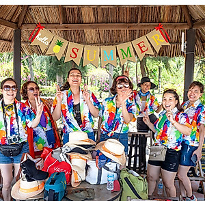 JOZON Hello Summer Burlap Banner Jute Summer Bunting Banner Garland Pineapple Summer Decorations for Holiday Party Mantel Fireplace Wall Hawaiian Party Supplies Decors