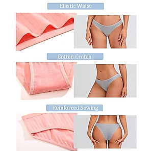 FINETOO 9 Pack Cotton Underwear for Women Sexy Low Rise Ribbed Hipster Breathable Soft Womens Bikini Panties Cheeky S-XXXL