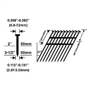 Freeman PFR2190 Pneumatic 21 Degree 3-1/2" Framing Nailer with Case