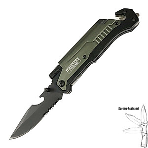 8.5" Tactical Multi-Functional Open Folding Pocket Knife With Fire Starter Outdoor Survival Hunting Knife for Camping by Survival Steel