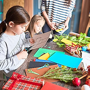 Sonuimy Kid-Friendly Craft Scissors for Age 4-8, 5.5” Toddler Safety Kids Scissors With Cover, Blunt Tip Small Spring Loaded Scissors, Suitable for Child Student School Art Paper Scrapbooking Project