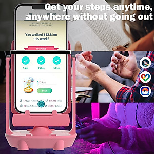 Orzero Steps Counter Compatible for Pokemon Go Walker Phone Swing Accessories Cellphone Pedometer (USB Cable) (Easy Installation) (Mute Version) Egg hatcher Rocker Quick Steps Earning Device - Pink