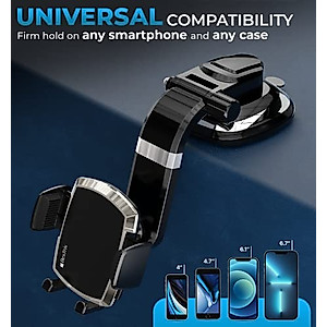 Bestrix Phone Holder for Car, SmartClamp Car Phone Mount | Dashboard Cell Phone Car Phone Holder Compatible with iPhone 13 12 11 Pro, Xr, Xs, XS MAX,XR,X, Galaxy S20 Note 20 Ultra & All Smartphones