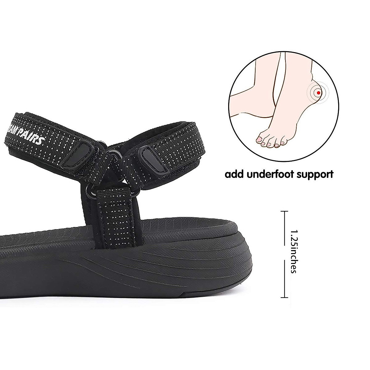 DREAM PAIRS Womens Athletic Sport Sandals Hiking Sandal, Q-black - 10 (QDL19001L)