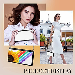 LEIFIDE Sublimation Blank Wallet for Women Heat Transfer DIY Pattern White 5 Mezzanine Purse Makeup Bag with Chain(6 Pcs)
