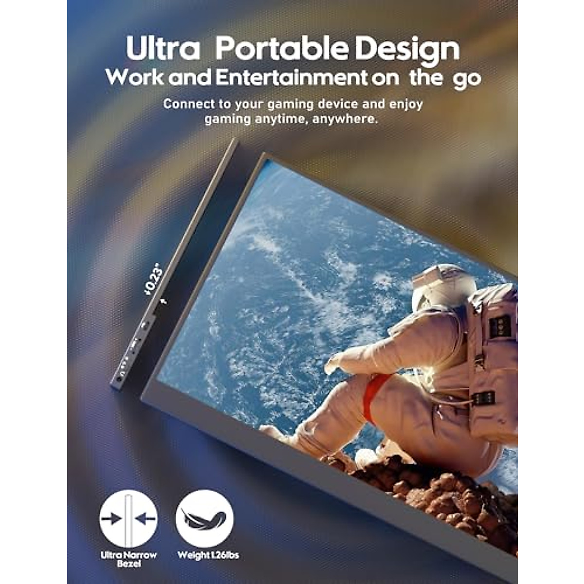 ZSCMALLS Portable Monitor Upgraded Ultra Slim&Lightweight Metal Frame 15 Inch IPS HDR 1080P HD Eye Care Screen USB C Gaming Monitor for Laptop/PC/Cellphone/Switch/PS3-4/Xbox/Raspberry Pi