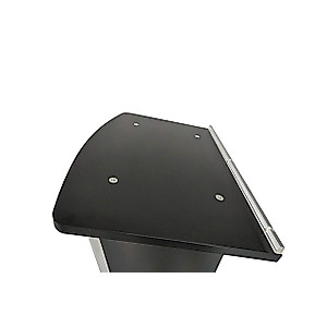 Acrylic Church Podium Pulpit Debate Conference Lectern Plexiglass Lucite Black Wood Shelf Cup Holder on Wheels 1803-5-BLACK-NPF