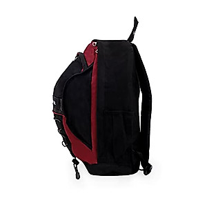 Everest Two-Tone Backpack with Mesh Pockets, Burgundy/Black, One Size