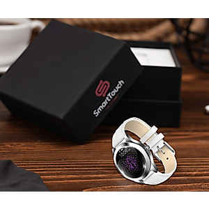 Smart Touch KW10 Ladies Smart Watch, IP68 Waterproof, Bluetooth | Sleep & Heart Rate Monitor, Pedometer, Physiological Reminder, Remote Camera| Smartwatch for Women w/Changeable Wrist Bands (White)