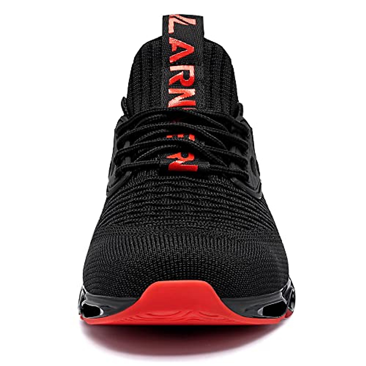 LARNMERN Steel Toe Shoes for Men Women Comfortable Safety Sneakers Breathable Tennies Sneakers Indestructible Work Shoes Black/Red
