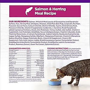 Wellness Natural Pet Food Complete Health Natural Grain Free Salmon & Herring Indoor Dry Cat Food, 11.5 Pound Bag