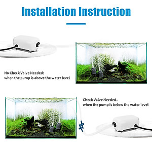 AQUANEAT Aquarium Air Pump, 100gal Fish Tank Air Bubbler, Adjustable Dual-Outlet Hydroponic Oxygen Aerator with Air Stones, Airline Tubing, Check Valves