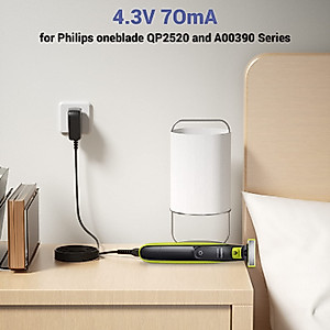 Electric Shaver 4.3V Adapter Power-Supply Cord, Shaver Charger Power Cord for Philips A00390 4.3V 70mA for Philips Norelco oneblade Charger QP2520 Compatible with QP2520/90, QP2520/70, QP2520/72