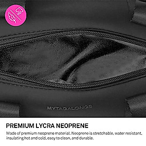 MYTAGALONGS Nano Crossbody Tote Bag For Women - Includes a Detachable Shoulder Strap & a Zippered Pouch l Perfect Nano Tote Bag for Everyday Hustle l Made of Premium Neoprene - Everleigh Onyx