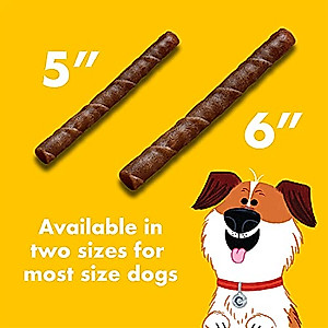 Chewsday 5-Inch Chewy Dog Chew Twists, Made in The USA, All Natural Rawhide-Free Highly-Digestible Treats, Peanutty Bliss - 14 Count