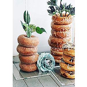 CY craft Acrylic Donut Stand 6 Pieces,Removable Clear Donuts Display Stand Bagels Holder for Party Wedding Birthday Treat Display Corner Decor,Non-slip Doughnut Bar 16 inch and 10 inch