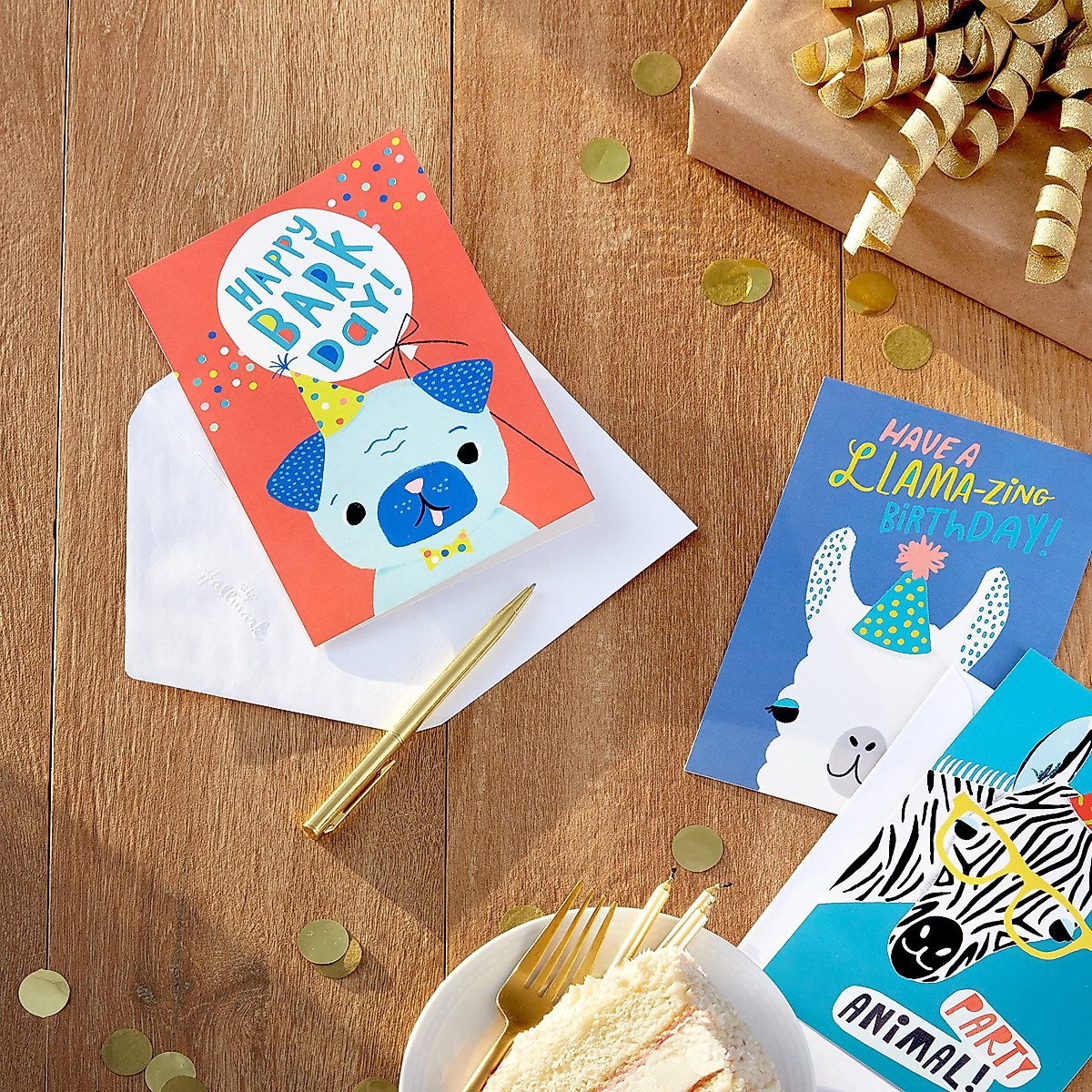 Hallmark Birthday Cards Assortment, 16 Cards with Envelopes (Party Animals)