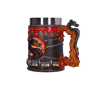 Nemesis Now Video Game Merch Tankard, Hand-Painted Resin Beer Mug, Stainless Steel Removable Insert, Gamer Gifts, 15.5cm - Mortal Kombat