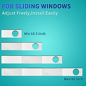 JEACENT Portable AC Window Vent Kit - Complete Air Conditioner Window Kit, Adjustable PVC Window Seal Kit Panels Up to 60 Inches, for Universal Thread AC Exhaust Hose of 5.1" and 5.9" Diameter