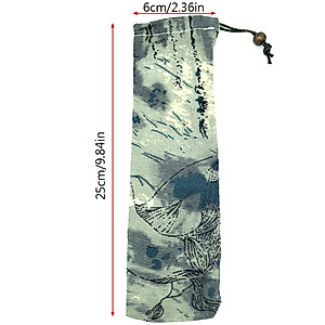 10 Pack Straw Carrying Case,CKANDAY Travel Cutlery Pouch Cloth Bag for Stainless Steel Glass Drinking Metal Straw Knife Fork Spoon Chopsticks Cleaning Brush - 10 Colors / 9.84 x 2.36in