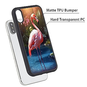 Elgzigok Black TPU Case Fits iPhone Xs Max with Flamingo-aa18 Pattern Design Black Soft TPU Slim Fit Anti Scratched Protection Cover Case for iPhone Xs Max