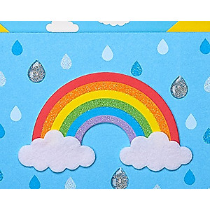 Papyrus Blank Cards with Envelopes, Rainbow with Glitter (8-Count)
