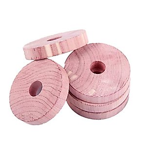 FunSpt 35 Pcs Cedar Blocks Disc with Fragrance Odor 100% Nature Aromatic Red Ceder Planks for Hanger Wardrobes Closets Drawers Freshener Clothes,002