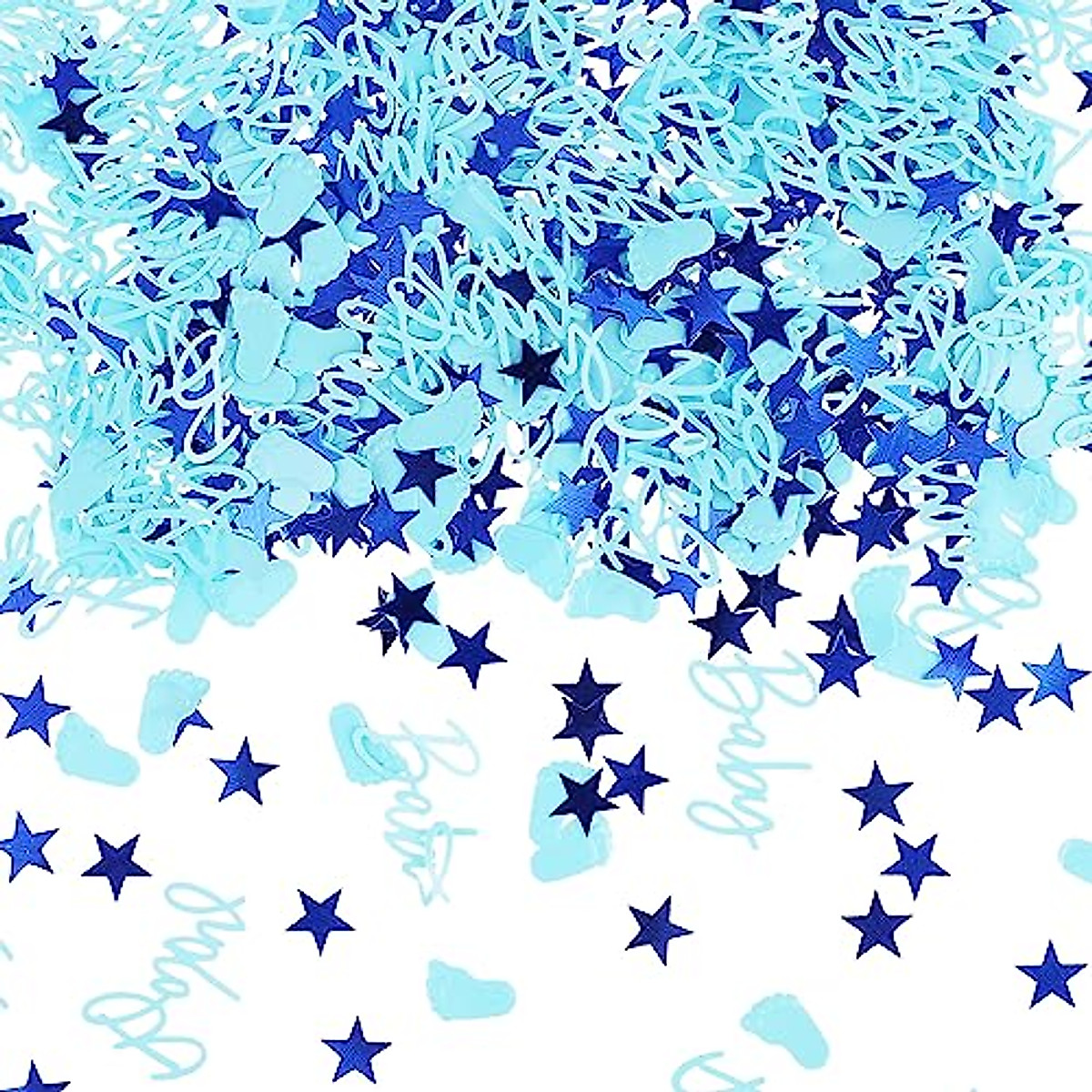 1000 Pieces Baby Shower Decorations Confetti - Blue Boy Party Decorations Table Scatter Confetti, Sprinkle Decor Confetti for Baby Shower Gender Reveal Party Supplies (Blue Feet)