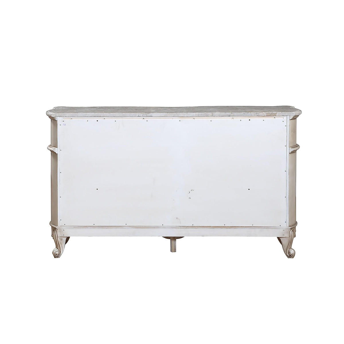 Acme Gorsedd 6-Drawer Wooden Dresser with Marble Top in Golden Ivory
