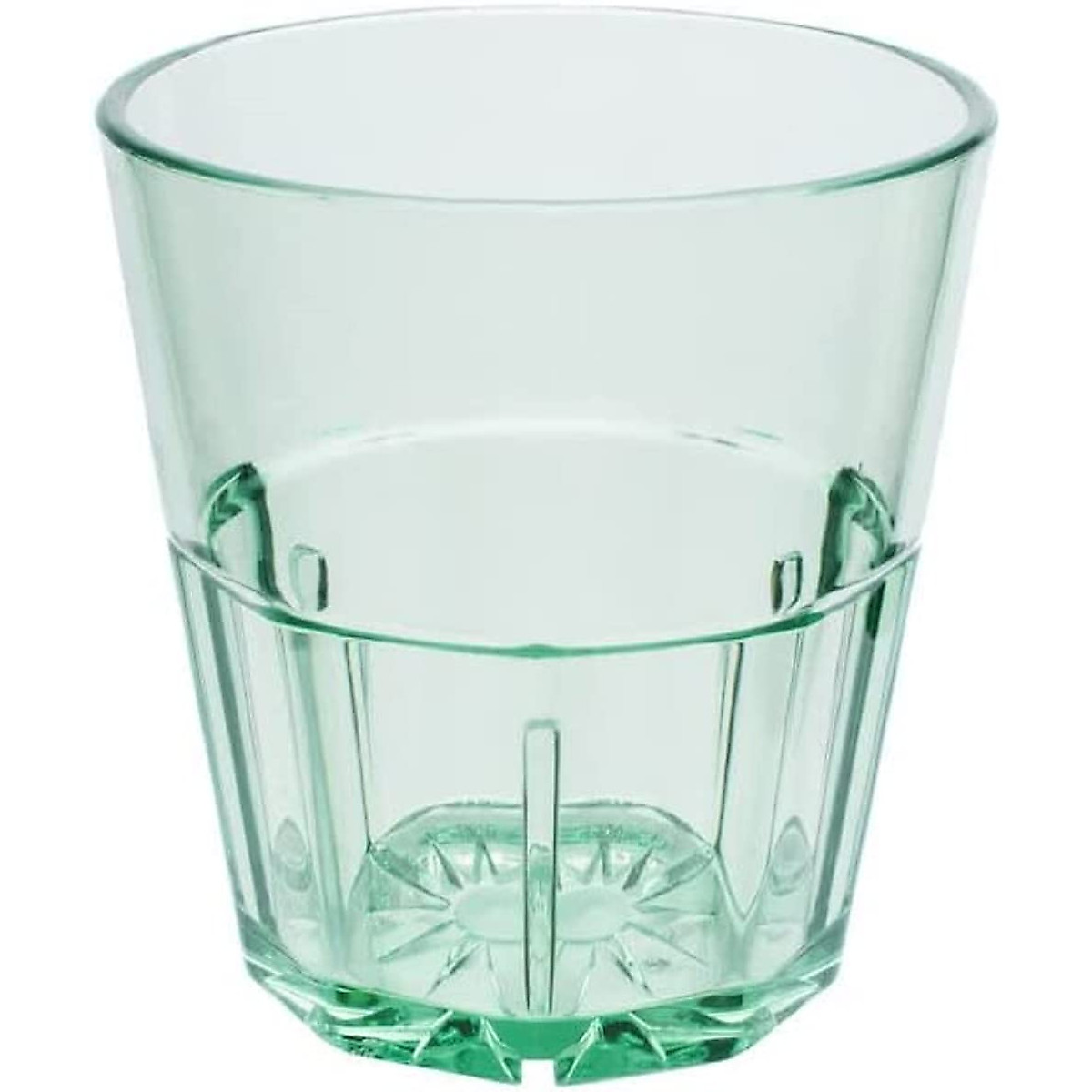 TrueCraftware- Set of 12 Diamond 8 oz. Rock Tumbler/Drinking Cups Green Polycarbonate-Premium Iced Tea Glasses Stackable Reusable Drinking Glasses Dishwasher Safe Break-Resistant for Home Restaurants