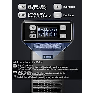 Joy Pebble Bullet Ice Makers Countertop, Portable Maker Machine with Self-Cleaning, 25lbs/24Hrs, 6 Mins/9 Pcs Bullet Ice,2 Sizes(S/L), Scoop and Basket, Handheld for Kitchen/Home/Party