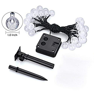 Christmas Decoration Light String- 6M 40LED Crystal Ball Solar String Lights Christmas Fairy Garden Lights for Outdoor Home Lawn Patio Party and Holiday Decorations (Warm Light)