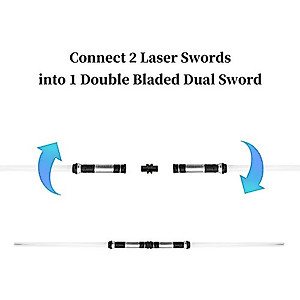 Beyondtrade 2-in-1 Lightsabers for Kids Anti-Breaking LED Light up Sword FX Dual Saber with Sound (Motion Sensitive) for Galaxy War Fighters Halloween Costume Accessories Xmas Presents