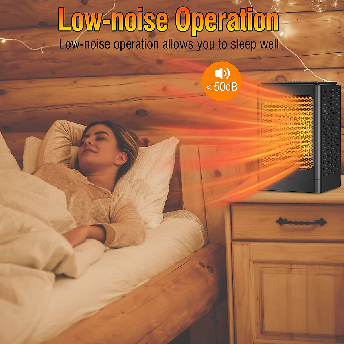 Space Heater, 1500W Portable Heater, 60°Oscillating Electric Heater, Heater for Home