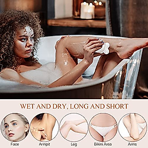 Electric Shaver for Women, 2-in-1 Cordless Electric Razor for Women Shaver Hair Remover for Legs, Face, Lips Hairs, Rechargeable Waterproof Bikini Trimmer Wet and Dry Facial Hair Removal for Women