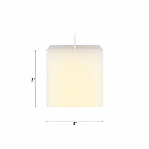 Mega Candles 6 pcs Unscented Ivory Square Pillar Candle, Hand Poured Premium Wax Candles 3 Inch x 3 Inch, Home Décor, Wedding Receptions, Baby Showers, Birthdays, Celebrations, Party Favors & More