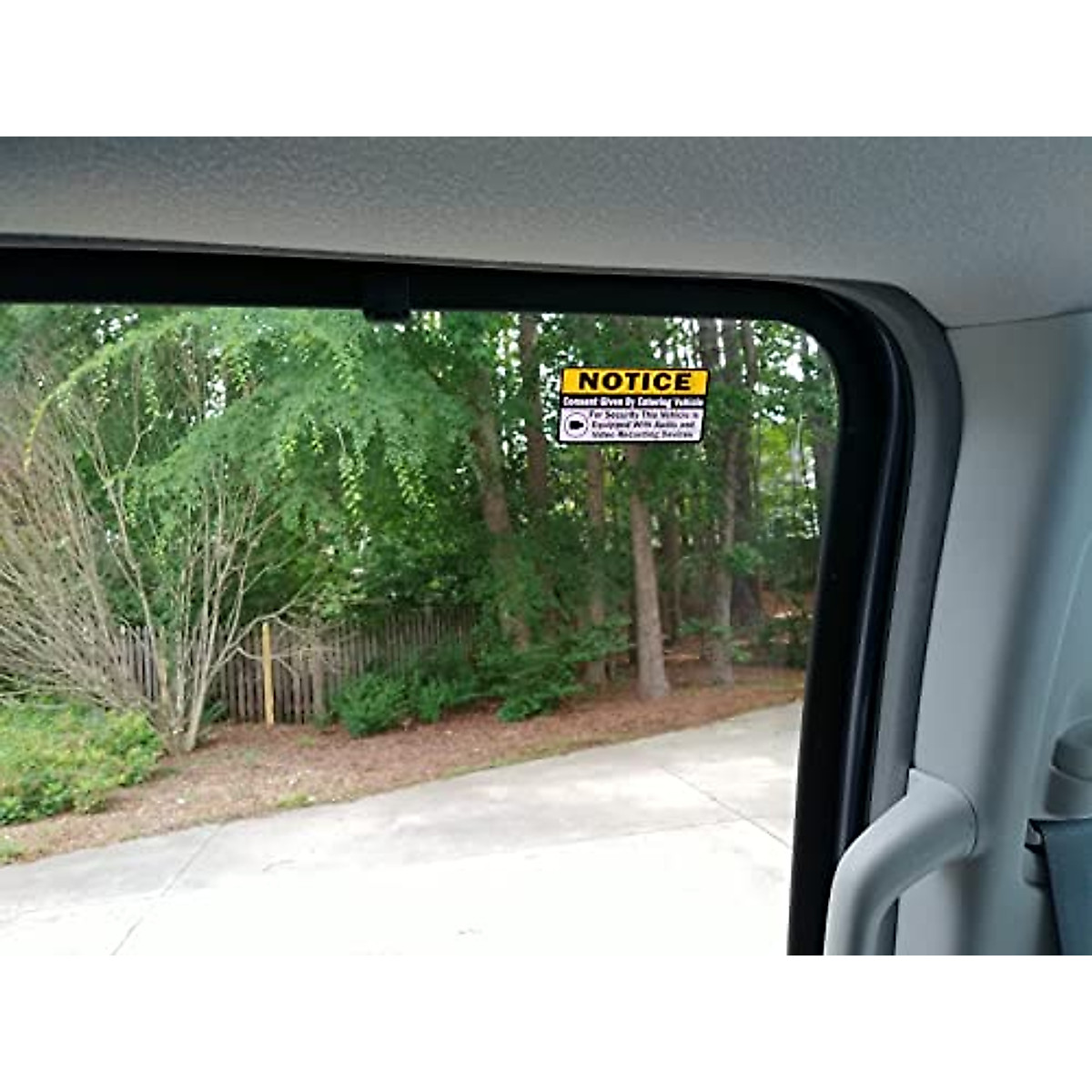 TOTOMO (Set of 8) Notice Audio and Video Recording Consent Stickers - 3" x 1.5" Self Adhesive Signs (4pc Front Adhesive & 4pc Back Adhesive Stickers) Dashcam Warning Decal